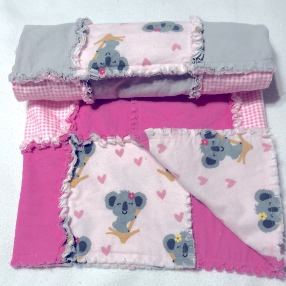 Hand Crafted | Bedding | Nwt Handmade Baby Or Toddler Rag Quilt Pink In ...